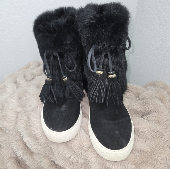 Tory Burch | Shoes | Tory Burch Angelica Fursuede Boot Black | Poshmark